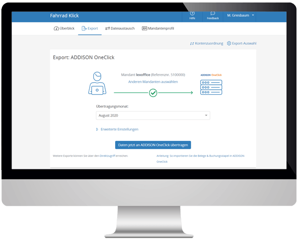 Datenexport in Lexware Office zur Kanzleisoftware für StB